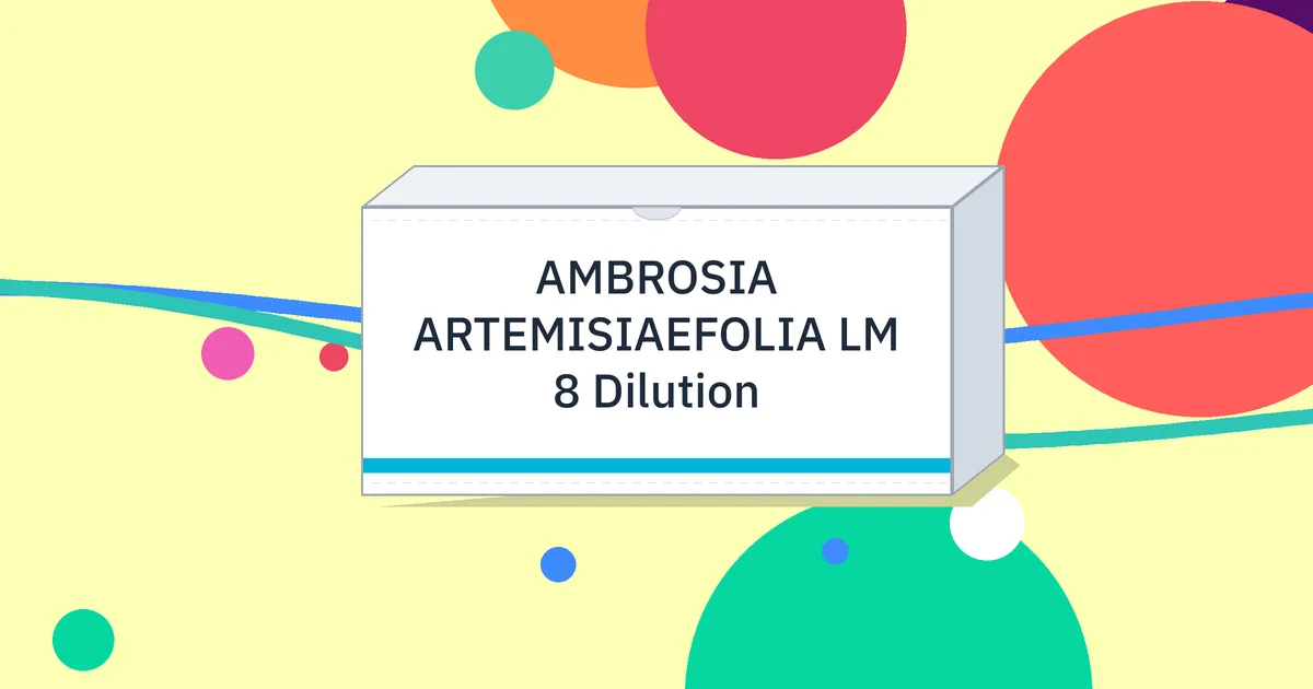 Symbolbild: Packung mit der Aufschrift AMBROSIA ARTEMISIAEFOLIA LM 8 Dilution (PZN 13318034) – Verfügbarkeit und Bezug in Apotheken in Frankfurt am Main