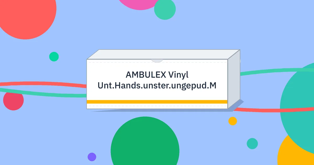 Symbolbild: Packung mit der Aufschrift AMBULEX Vinyl Unt.Hands.unster.ungepud.M (PZN 09700905) – Verfügbarkeit und Bezug in Apotheken in Frankfurt am Main