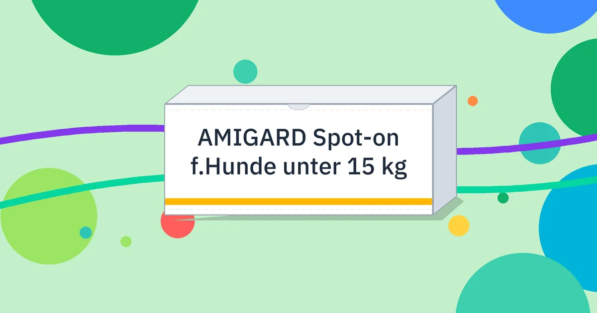 Symbolbild: Packung mit der Aufschrift AMIGARD Spot-on f.Hunde unter 15 kg (PZN 18174918) – Verfügbarkeit und Bezug in Apotheken in Frankfurt am Main