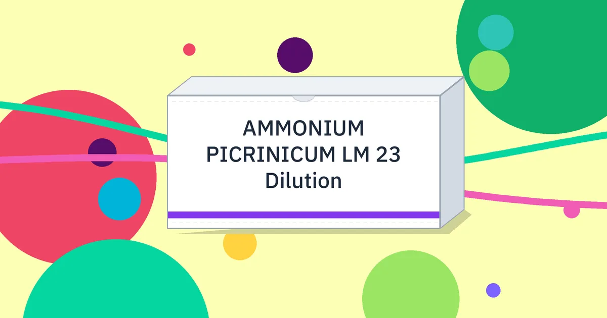 Symbolbild: Packung mit der Aufschrift AMMONIUM PICRINICUM LM 23 Dilution (PZN 13322857) – Verfügbarkeit und Bezug in Apotheken in Frankfurt am Main