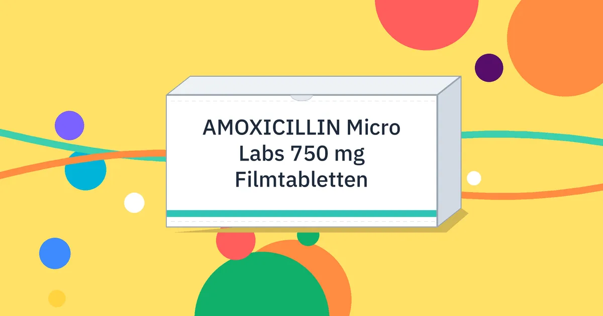 Symbolbild: Packung mit der Aufschrift AMOXICILLIN Micro Labs 750 mg Filmtabletten (PZN 12725292) – Verfügbarkeit und Bezug in Apotheken in Frankfurt am Main