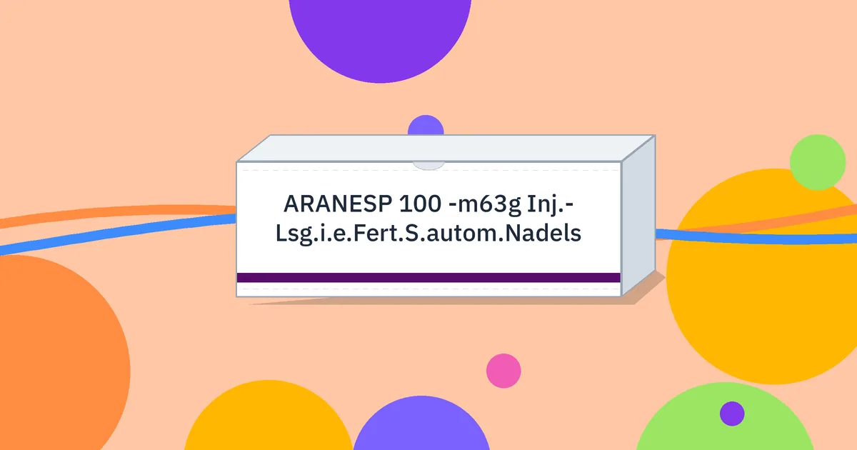 Symbolbild: Packung mit der Aufschrift ARANESP 100 -m63g Inj.-Lsg.i.e.Fert.S.autom.Nadels (PZN 05380094) – Verfügbarkeit und Bezug in Apotheken in Frankfurt am Main