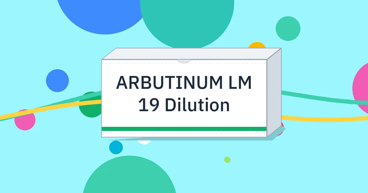 Symbolbild: Packung mit der Aufschrift ARBUTINUM LM 19 Dilution (PZN 13386768) – Verfügbarkeit und Bezug in Apotheken in Frankfurt am Main