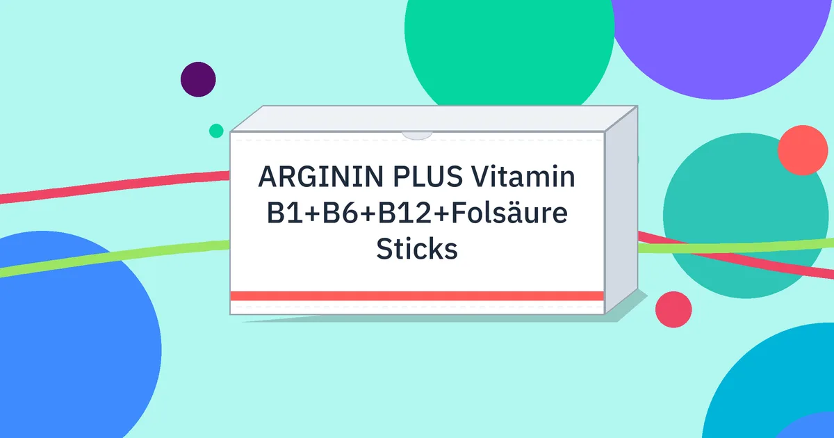 Symbolbild: Packung mit der Aufschrift ARGININ PLUS Vitamin B1+B6+B12+Folsäure Sticks (PZN 16505707) – Verfügbarkeit und Bezug in Apotheken in Frankfurt am Main