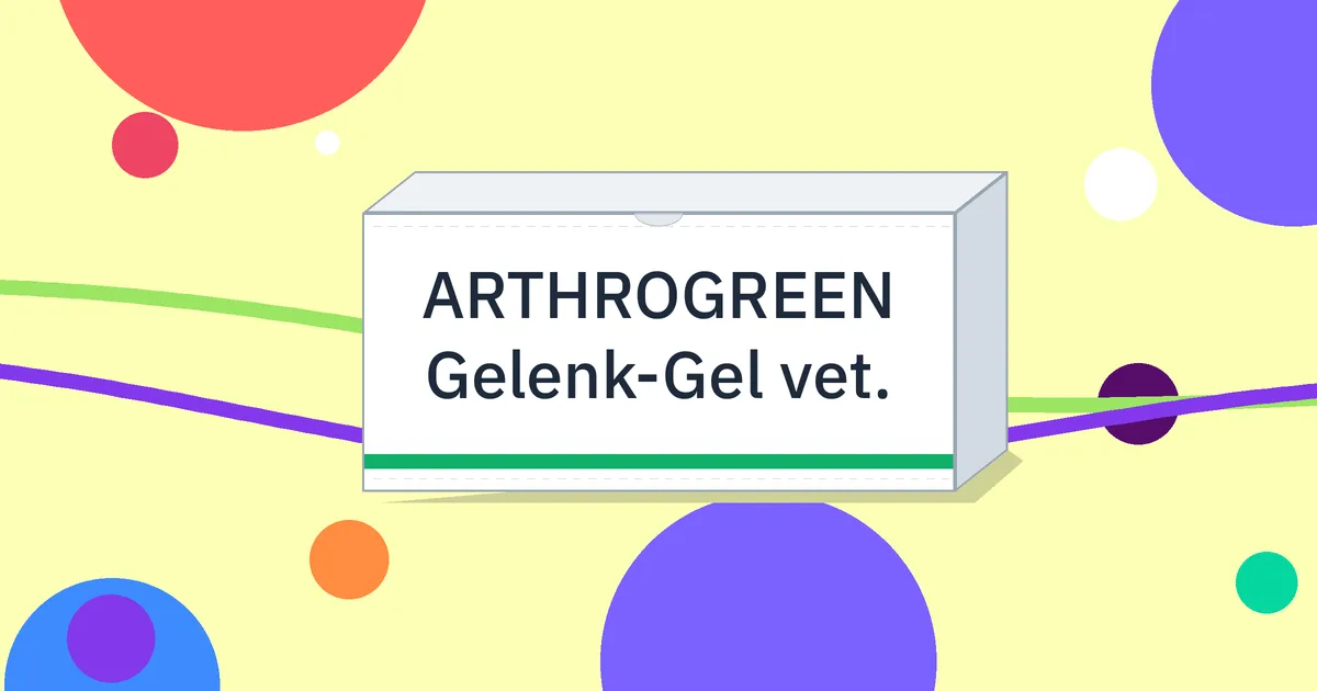 Symbolbild: Packung mit der Aufschrift ARTHROGREEN Gelenk-Gel vet. (PZN 19119979) – Verfügbarkeit und Bezug in Apotheken in Frankfurt am Main