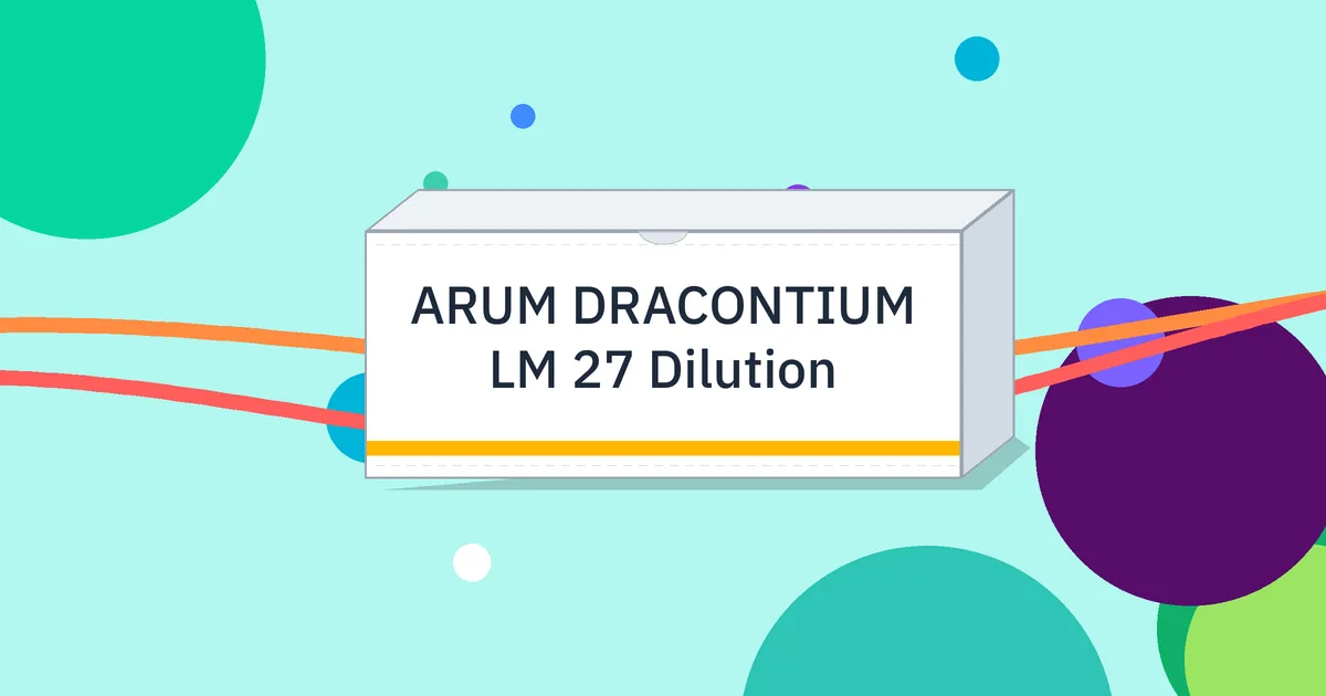 Symbolbild: Packung mit der Aufschrift ARUM DRACONTIUM LM 27 Dilution (PZN 13395514) – Verfügbarkeit und Bezug in Apotheken in Frankfurt am Main