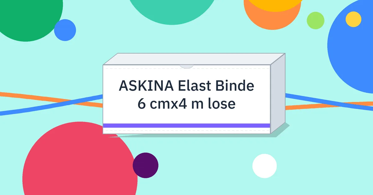 Symbolbild: Packung mit der Aufschrift ASKINA Elast Binde 6 cmx4 m lose (PZN 06158328) – Verfügbarkeit und Bezug in Apotheken in Frankfurt am Main
