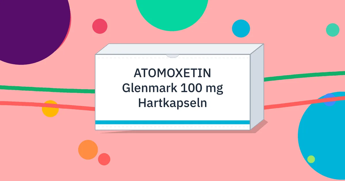 Symbolbild: Packung mit der Aufschrift ATOMOXETIN Glenmark 100 mg Hartkapseln (PZN 15211642) – Verfügbarkeit und Bezug in Apotheken in Frankfurt am Main