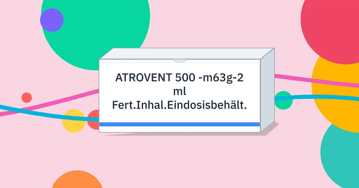 Symbolbild: Packung mit der Aufschrift ATROVENT 500 -m63g-2 ml Fert.Inhal.Eindosisbehält. (PZN 00539928) – Verfügbarkeit und Bezug in Apotheken in Frankfurt am Main