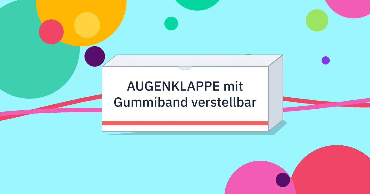 Symbolbild: Packung mit der Aufschrift AUGENKLAPPE mit Gummiband verstellbar (PZN 01961121) – Verfügbarkeit und Bezug in Apotheken in Frankfurt am Main