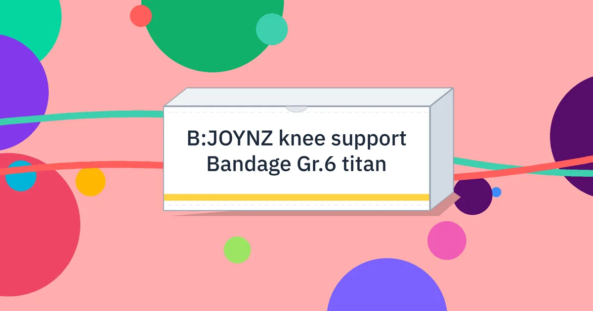 Symbolbild: Packung mit der Aufschrift B:JOYNZ knee support Bandage Gr.6 titan (PZN 20522522) – Verfügbarkeit und Bezug in Apotheken in Frankfurt am Main