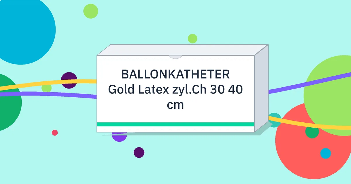 Symbolbild: Packung mit der Aufschrift BALLONKATHETER Gold Latex zyl.Ch 30 40 cm (PZN 05141840) – Verfügbarkeit und Bezug in Apotheken in Frankfurt am Main