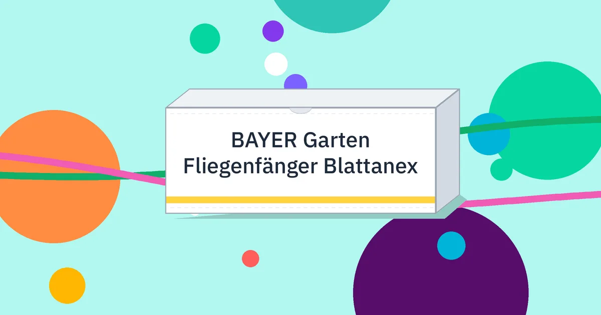 Symbolbild: Packung mit der Aufschrift BAYER Garten Fliegenfänger Blattanex (PZN 04882422) – Verfügbarkeit und Bezug in Apotheken in Frankfurt am Main