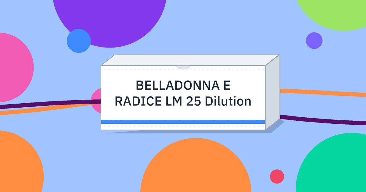 Symbolbild: Packung mit der Aufschrift BELLADONNA E RADICE LM 25 Dilution (PZN 13381481) – Verfügbarkeit und Bezug in Apotheken in Frankfurt am Main