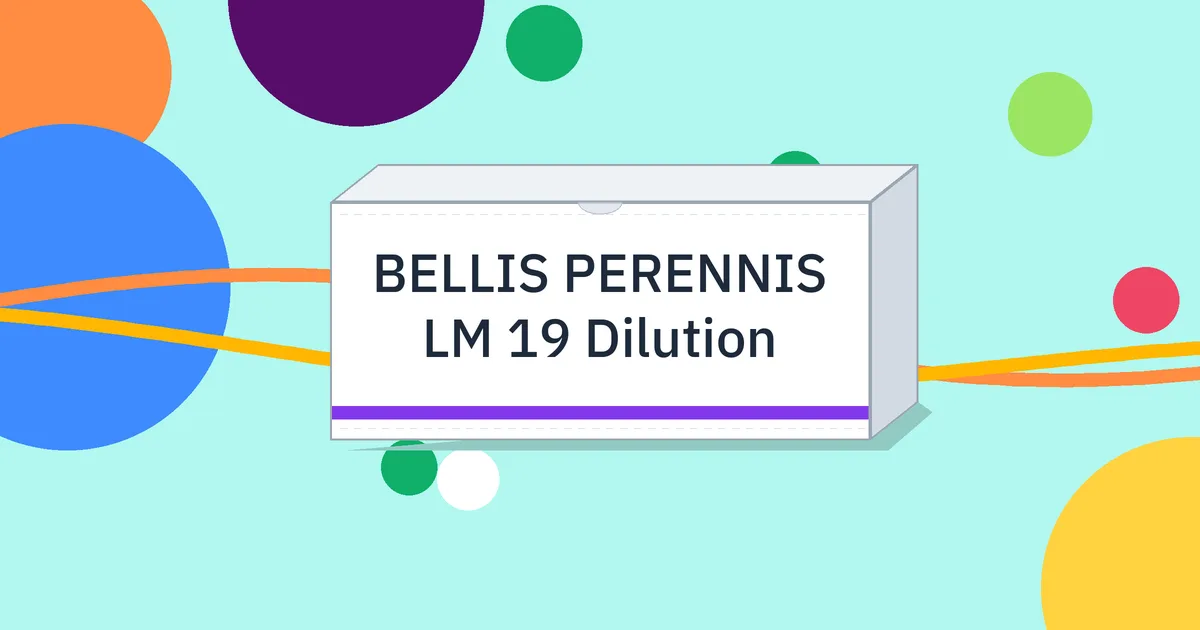 Symbolbild: Packung mit der Aufschrift BELLIS PERENNIS LM 19 Dilution (PZN 12791656) – Verfügbarkeit und Bezug in Apotheken in Frankfurt am Main