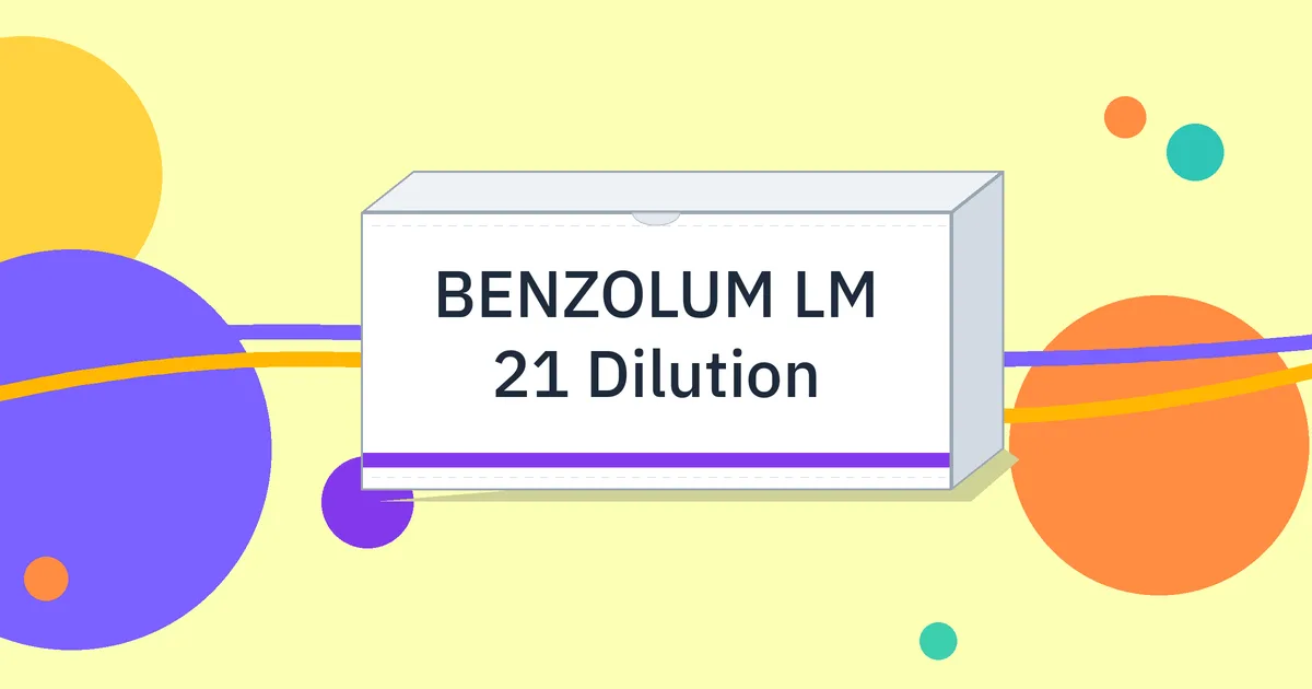 Symbolbild: Packung mit der Aufschrift BENZOLUM LM 21 Dilution (PZN 12792578) – Verfügbarkeit und Bezug in Apotheken in Frankfurt am Main