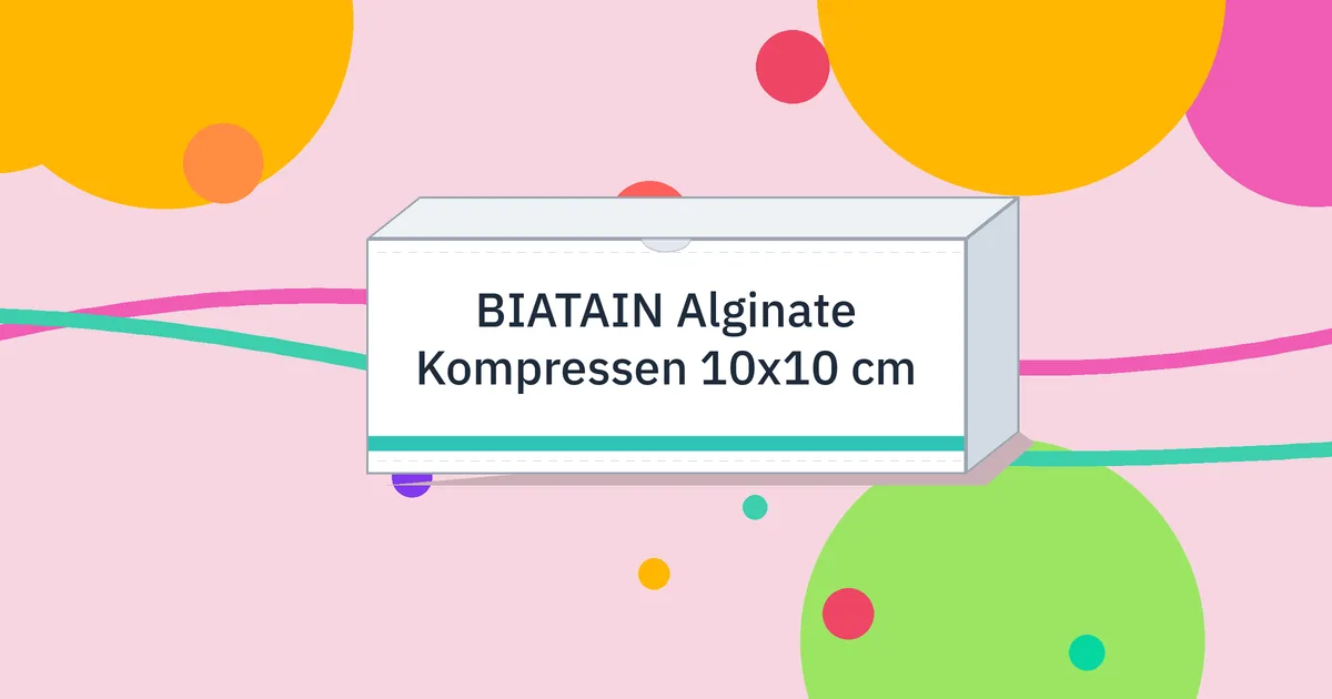 Symbolbild: Packung mit der Aufschrift BIATAIN Alginate Kompressen 10x10 cm (PZN 15226916) – Verfügbarkeit und Bezug in Apotheken in Frankfurt am Main