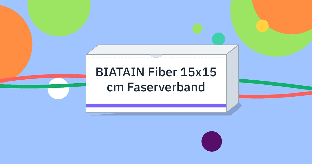 Symbolbild: Packung mit der Aufschrift BIATAIN Fiber 15x15 cm Faserverband (PZN 19295819) – Verfügbarkeit und Bezug in Apotheken in Frankfurt am Main