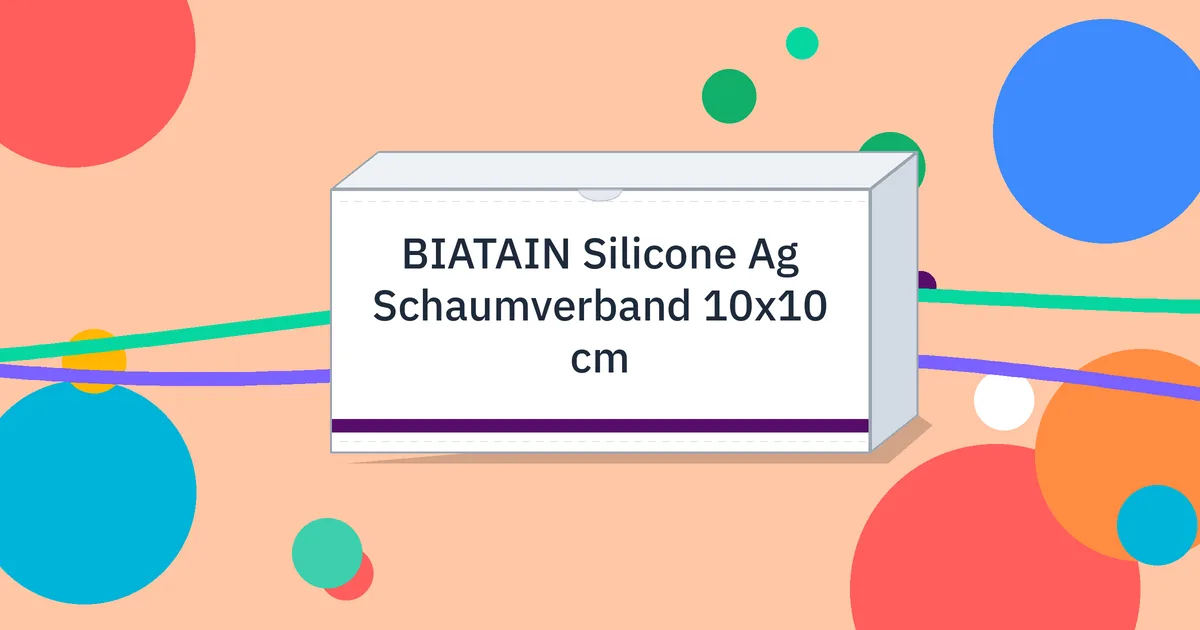 Symbolbild: Packung mit der Aufschrift BIATAIN Silicone Ag Schaumverband 10x10 cm (PZN 17425330) – Verfügbarkeit und Bezug in Apotheken in Frankfurt am Main