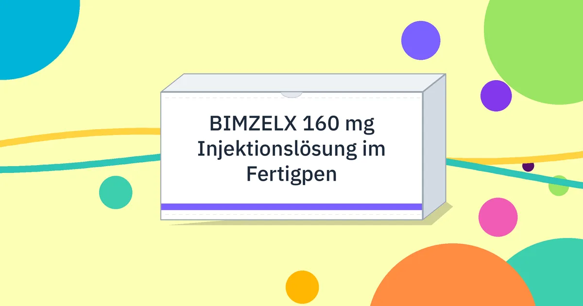 Symbolbild: Packung mit der Aufschrift BIMZELX 160 mg Injektionslösung im Fertigpen (PZN 18728239) – Verfügbarkeit und Bezug in Apotheken in Frankfurt am Main