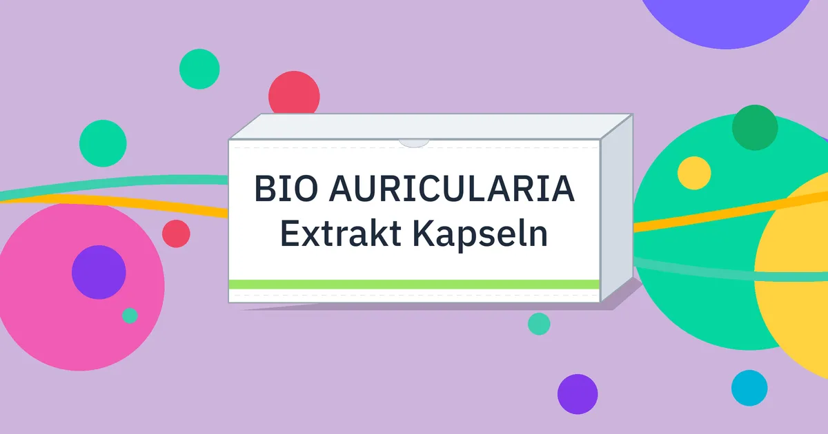Symbolbild: Packung mit der Aufschrift BIO AURICULARIA Extrakt Kapseln (PZN 10790428) – Verfügbarkeit und Bezug in Apotheken in Frankfurt am Main