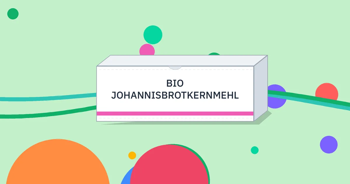 Symbolbild: Packung mit der Aufschrift BIO JOHANNISBROTKERNMEHL (PZN 13704501) – Verfügbarkeit und Bezug in Apotheken in Frankfurt am Main
