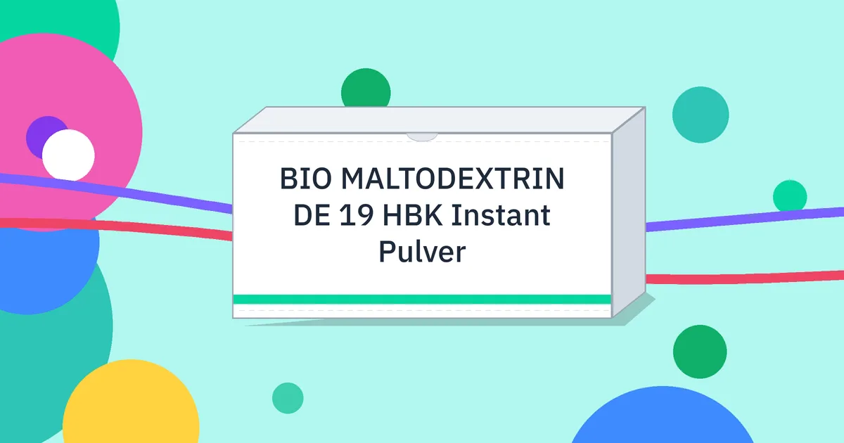 Symbolbild: Packung mit der Aufschrift BIO MALTODEXTRIN DE 19 HBK Instant Pulver (PZN 06830211) – Verfügbarkeit und Bezug in Apotheken in Frankfurt am Main