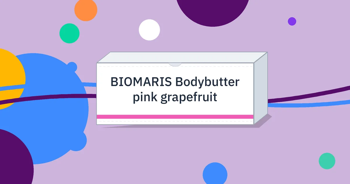 Symbolbild: Packung mit der Aufschrift BIOMARIS Bodybutter pink grapefruit (PZN 12370133) – Verfügbarkeit und Bezug in Apotheken in Frankfurt am Main