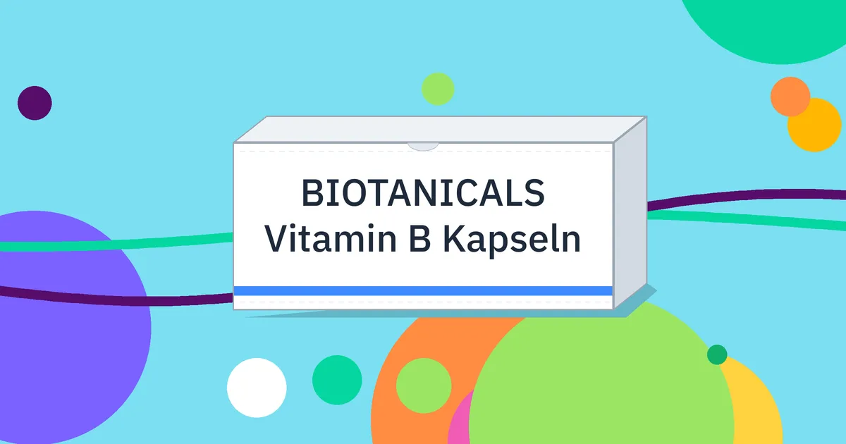 Symbolbild: Packung mit der Aufschrift BIOTANICALS Vitamin B Kapseln (PZN 16395443) – Verfügbarkeit und Bezug in Apotheken in Frankfurt am Main