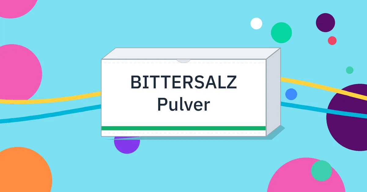 Symbolbild: Packung mit der Aufschrift BITTERSALZ Pulver (PZN 09229164) – Verfügbarkeit und Bezug in Apotheken in Frankfurt am Main