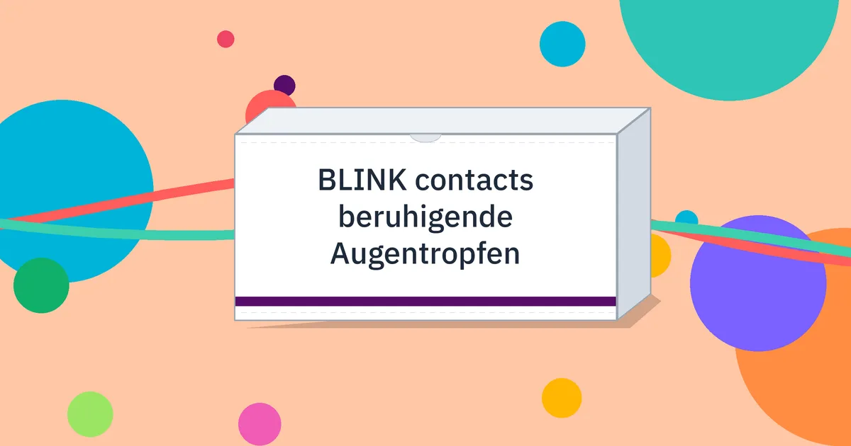 Symbolbild: Packung mit der Aufschrift BLINK contacts beruhigende Augentropfen (PZN 10010956) – Verfügbarkeit und Bezug in Apotheken in Frankfurt am Main