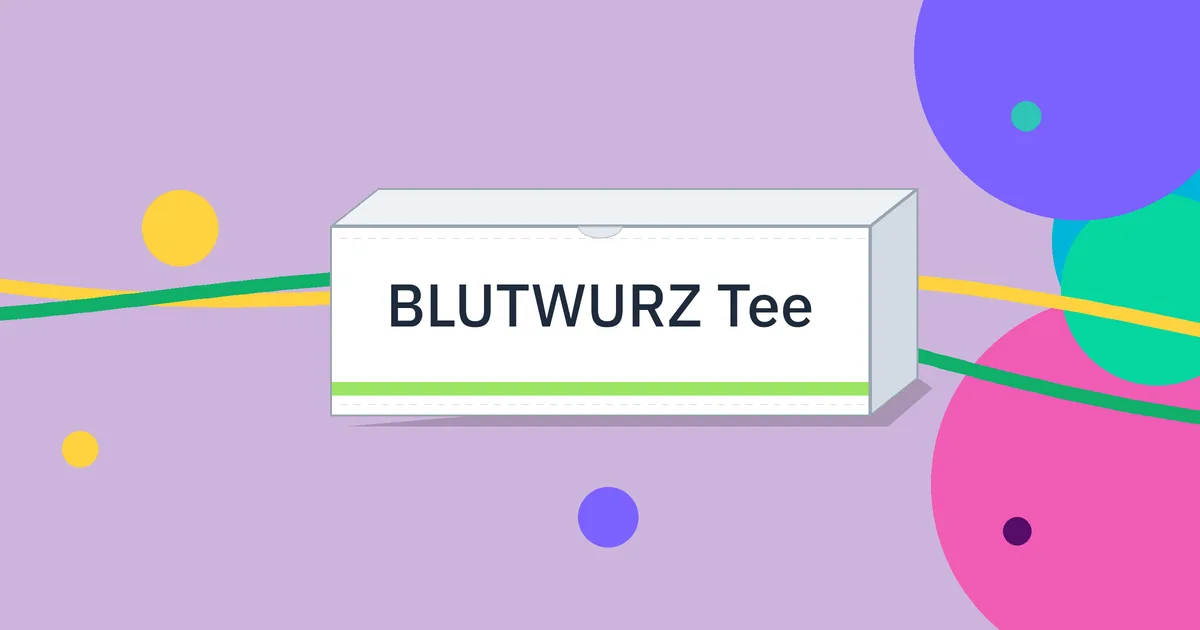 Symbolbild: Packung mit der Aufschrift BLUTWURZ Tee (PZN 19549757) – Verfügbarkeit und Bezug in Apotheken in Frankfurt am Main