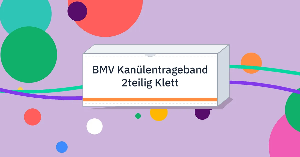 Symbolbild: Packung mit der Aufschrift BMV Kanülentrageband 2teilig Klett (PZN 20542370) – Verfügbarkeit und Bezug in Apotheken in Frankfurt am Main
