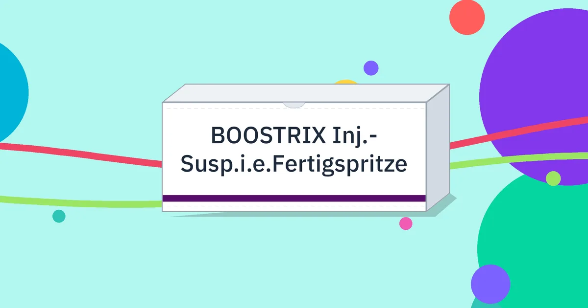Symbolbild: Packung mit der Aufschrift BOOSTRIX Inj.-Susp.i.e.Fertigspritze (PZN 20574743) – Verfügbarkeit und Bezug in Apotheken in Frankfurt am Main