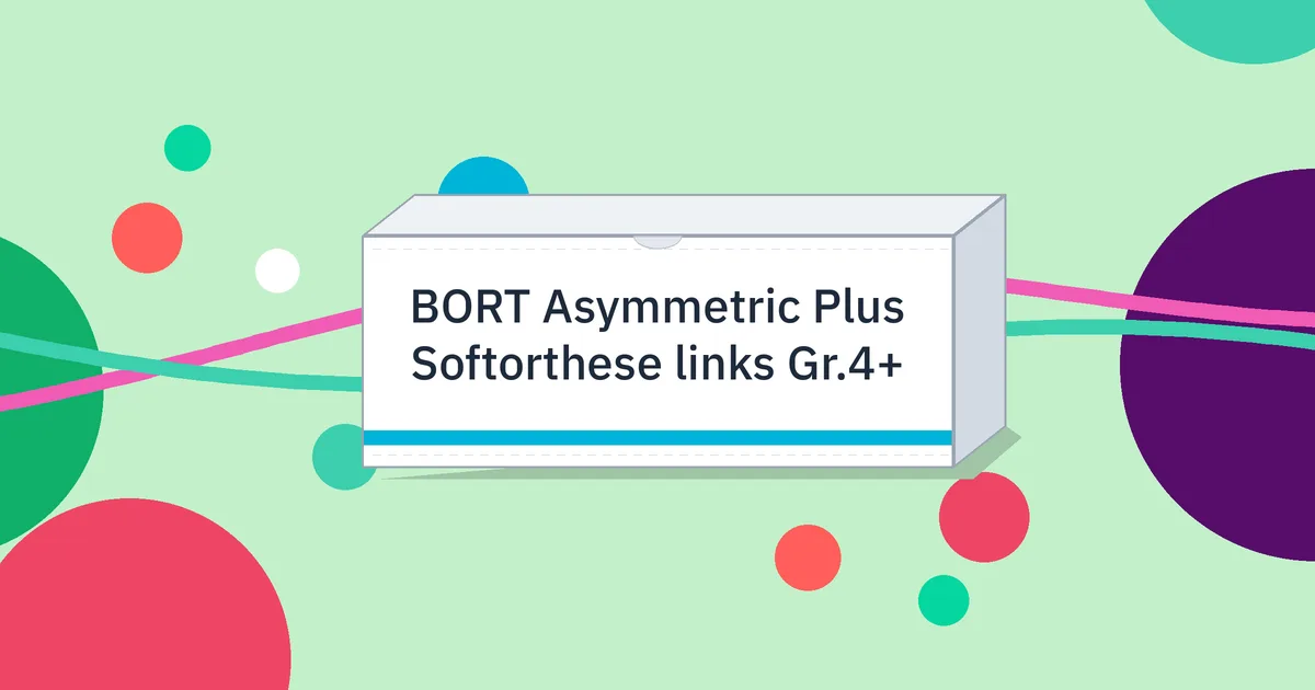 Symbolbild: Packung mit der Aufschrift BORT Asymmetric Plus Softorthese links Gr.4+ (PZN 16843108) – Verfügbarkeit und Bezug in Apotheken in Frankfurt am Main