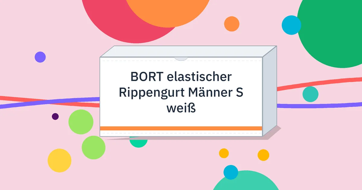 Symbolbild: Packung mit der Aufschrift BORT elastischer Rippengurt Männer S weiß (PZN 02740296) – Verfügbarkeit und Bezug in Apotheken in Frankfurt am Main
