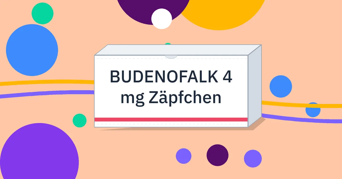 Symbolbild: Packung mit der Aufschrift BUDENOFALK 4 mg Zäpfchen (PZN 19380531) – Verfügbarkeit und Bezug in Apotheken in Frankfurt am Main