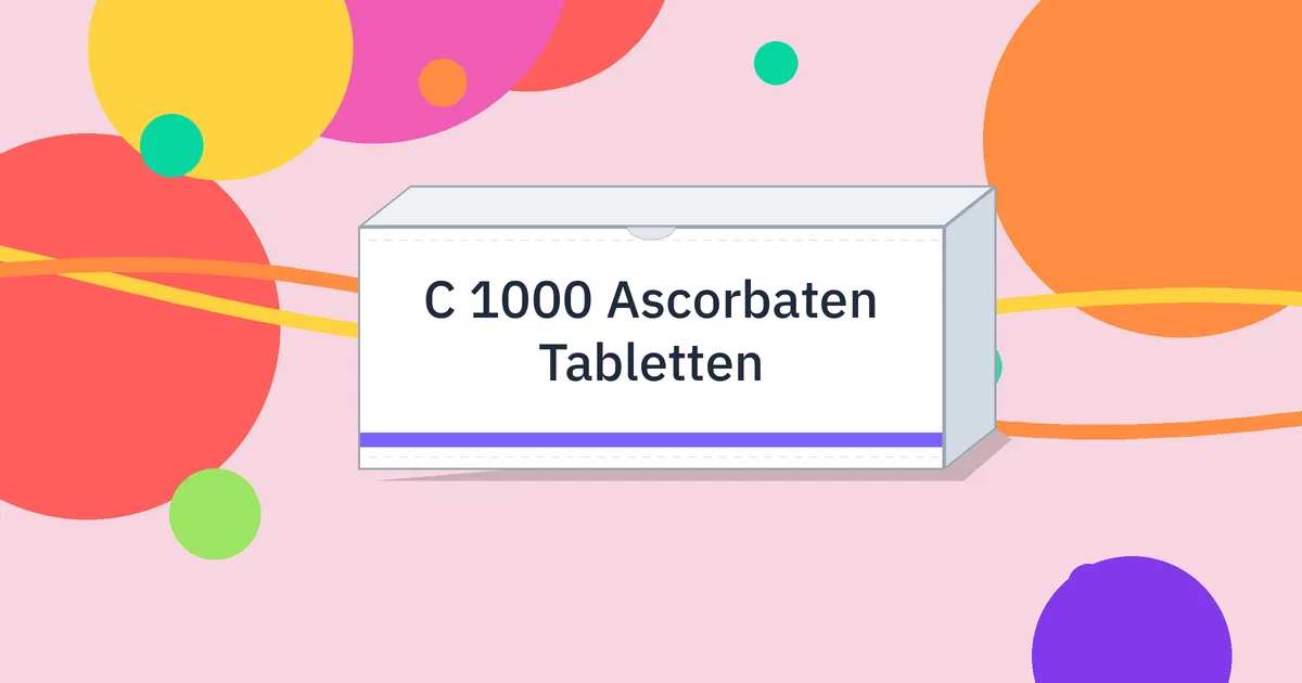 Symbolbild: Packung mit der Aufschrift C 1000 Ascorbaten Tabletten (PZN 16680362) – Verfügbarkeit und Bezug in Apotheken in Frankfurt am Main
