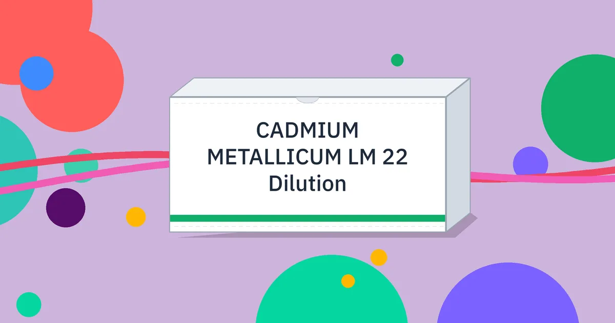 Symbolbild: Packung mit der Aufschrift CADMIUM METALLICUM LM 22 Dilution (PZN 13400451) – Verfügbarkeit und Bezug in Apotheken in Frankfurt am Main