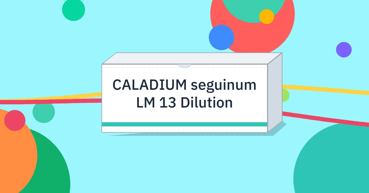 Symbolbild: Packung mit der Aufschrift CALADIUM seguinum LM 13 Dilution (PZN 13403900) – Verfügbarkeit und Bezug in Apotheken in Frankfurt am Main