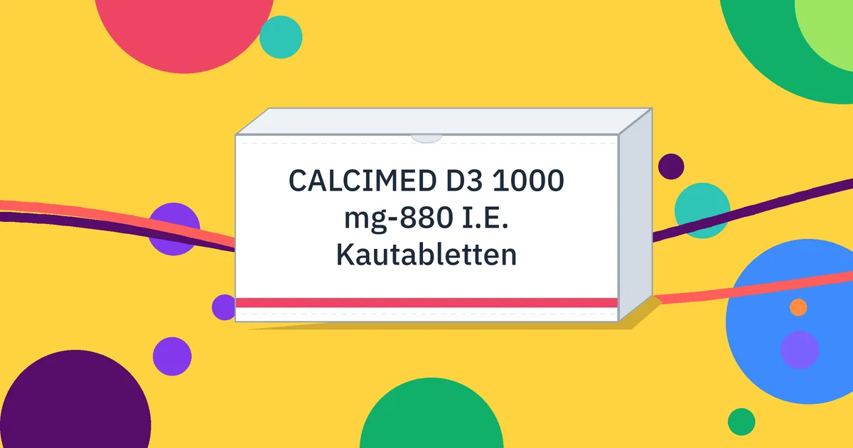 Symbolbild: Packung mit der Aufschrift CALCIMED D3 1000 mg-880 I.E. Kautabletten (PZN 09750180) – Verfügbarkeit und Bezug in Apotheken in Frankfurt am Main