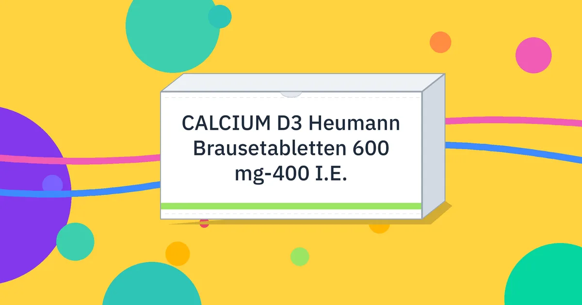 Symbolbild: Packung mit der Aufschrift CALCIUM D3 Heumann Brausetabletten 600 mg-400 I.E. (PZN 03706120) – Verfügbarkeit und Bezug in Apotheken in Frankfurt am Main