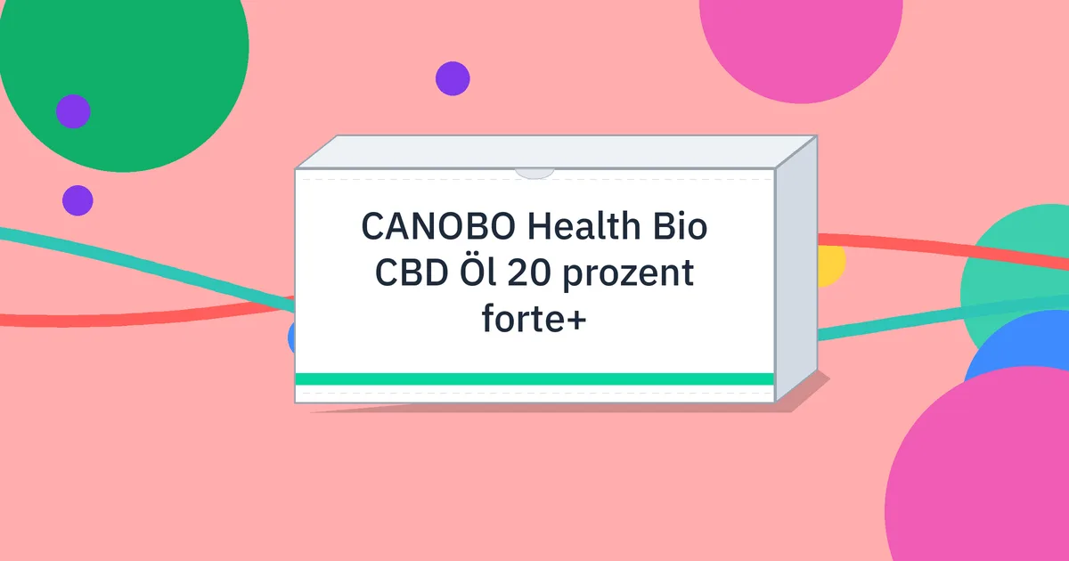 Symbolbild: Packung mit der Aufschrift CANOBO Health Bio CBD Öl 20 prozent forte+ (PZN 17601910) – Verfügbarkeit und Bezug in Apotheken in Frankfurt am Main