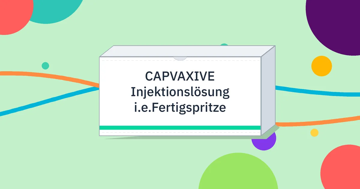 Symbolbild: Packung mit der Aufschrift CAPVAXIVE Injektionslösung i.e.Fertigspritze (PZN 20223736) – Verfügbarkeit und Bezug in Apotheken in Frankfurt am Main