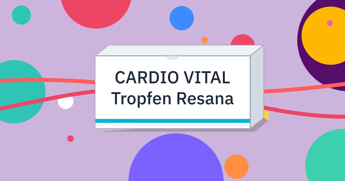 Symbolbild: Packung mit der Aufschrift CARDIO VITAL Tropfen Resana (PZN 16850999) – Verfügbarkeit und Bezug in Apotheken in Frankfurt am Main