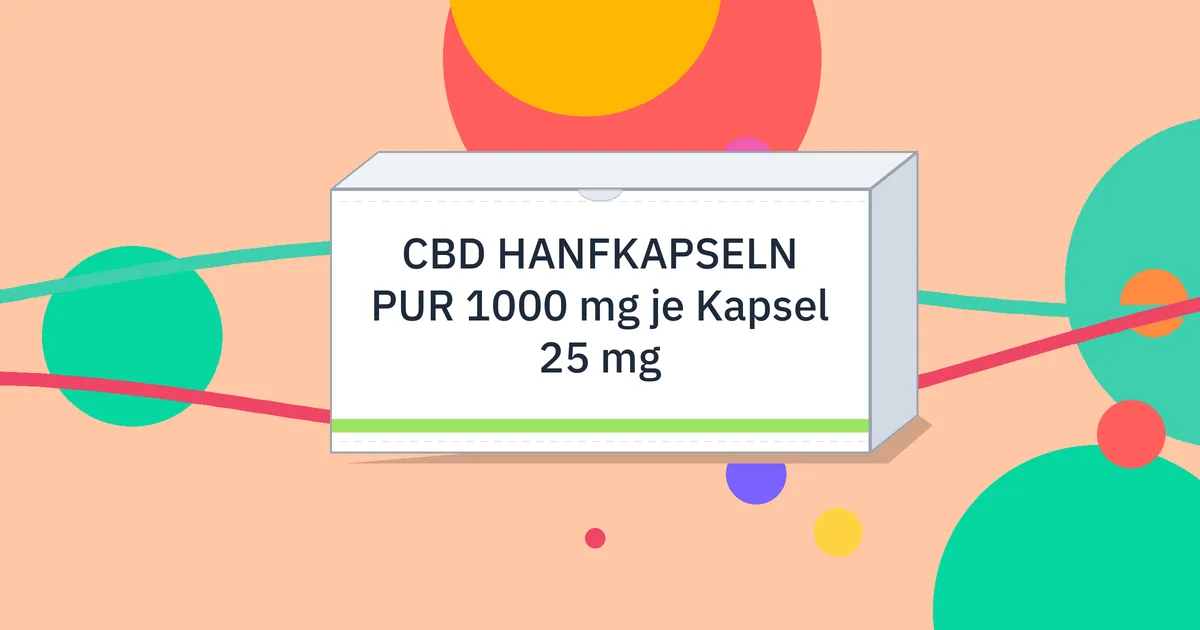 Symbolbild: Packung mit der Aufschrift CBD HANFKAPSELN PUR 1000 mg je Kapsel 25 mg (PZN 15584372) – Verfügbarkeit und Bezug in Apotheken in Frankfurt am Main