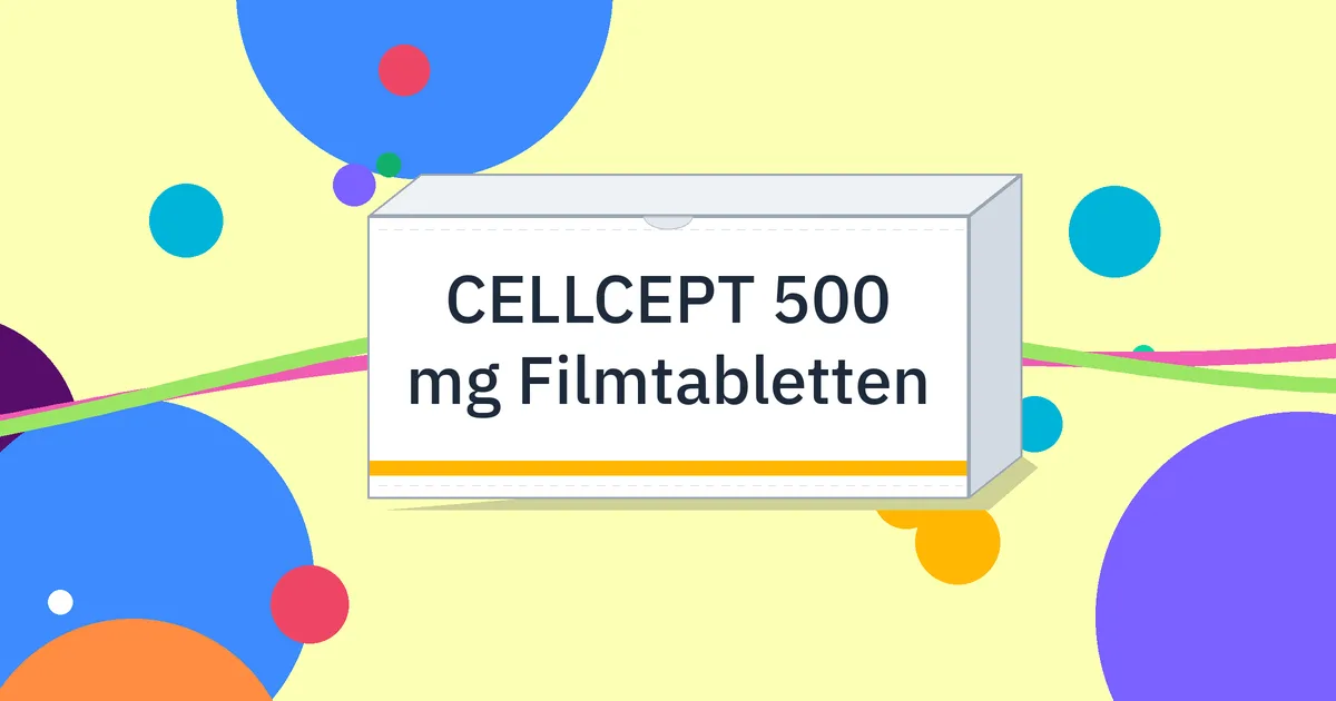 Symbolbild: Packung mit der Aufschrift CELLCEPT 500 mg Filmtabletten (PZN 15201342) – Verfügbarkeit und Bezug in Apotheken in Frankfurt am Main