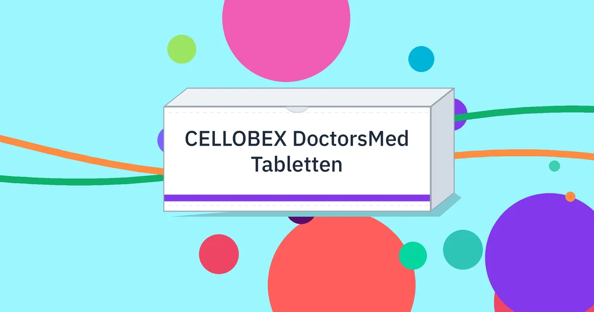 Symbolbild: Packung mit der Aufschrift CELLOBEX DoctorsMed Tabletten (PZN 15318044) – Verfügbarkeit und Bezug in Apotheken in Frankfurt am Main