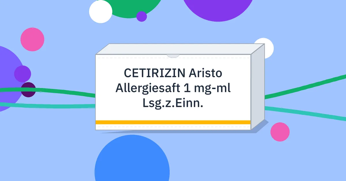 Symbolbild: Packung mit der Aufschrift CETIRIZIN Aristo Allergiesaft 1 mg-ml Lsg.z.Einn. (PZN 13714528) – Verfügbarkeit und Bezug in Apotheken in Frankfurt am Main