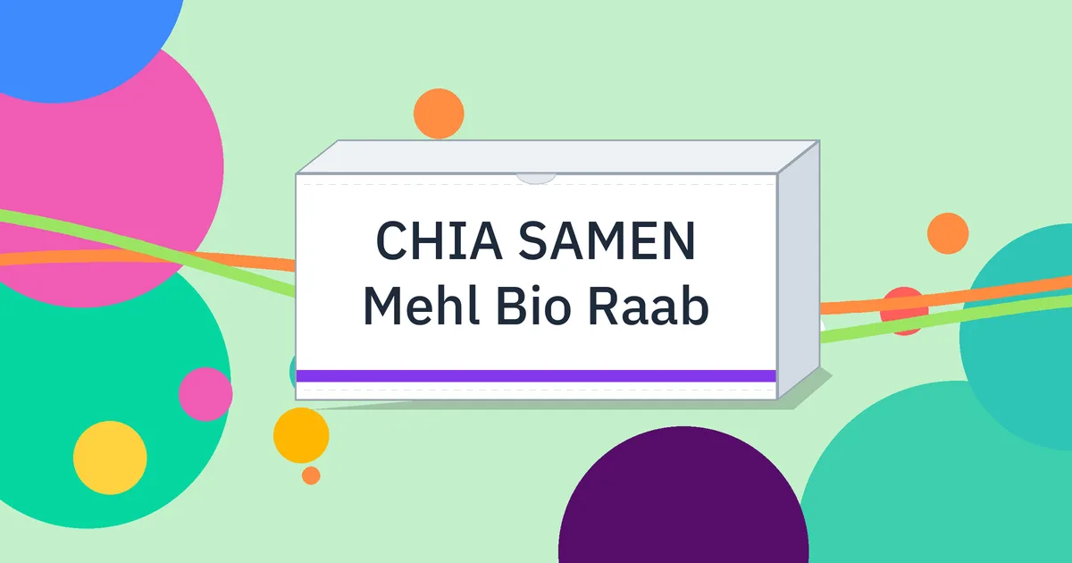 Symbolbild: Packung mit der Aufschrift CHIA SAMEN Mehl Bio Raab (PZN 11612284) – Verfügbarkeit und Bezug in Apotheken in Frankfurt am Main